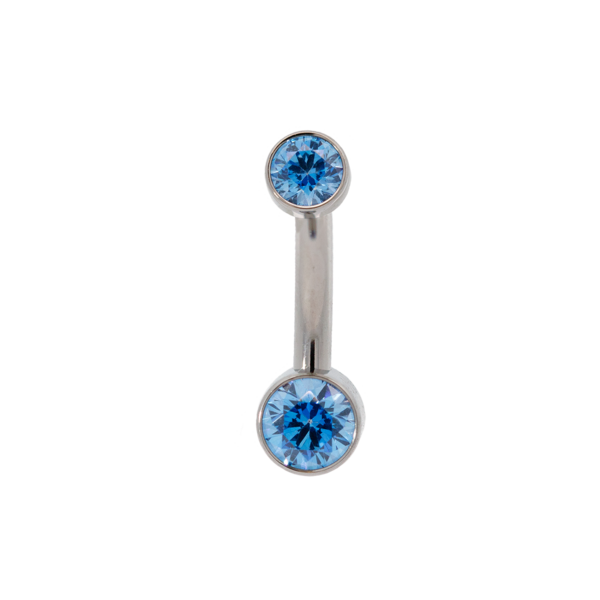 Titanium Double Bezel Set Gem Curve
