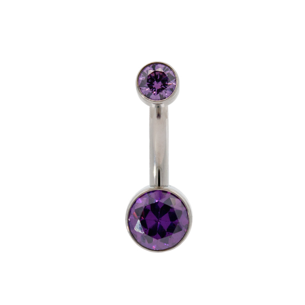 Titanium Double Bezel Set Gem Curve