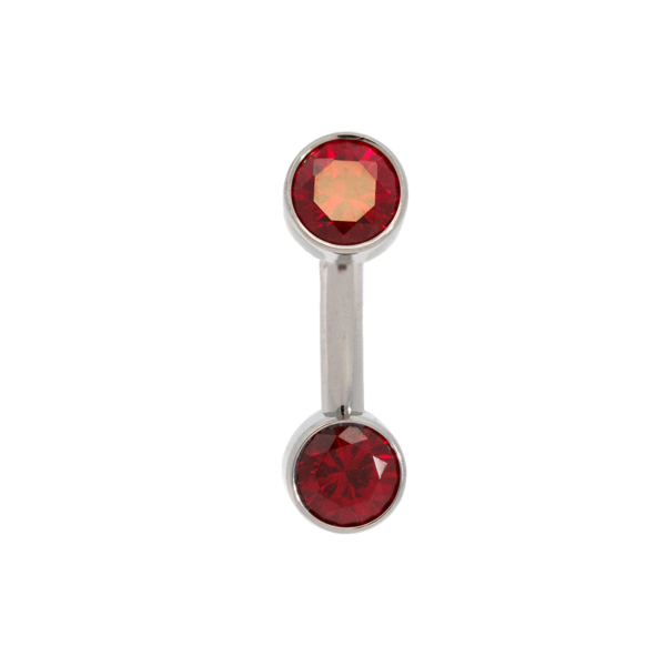 Titanium Double Bezel Set Gem Curve