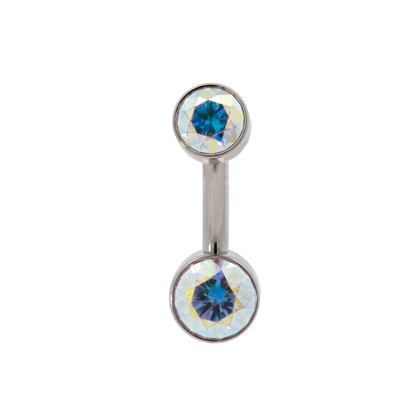 Titanium Double Bezel Set Gem Curve