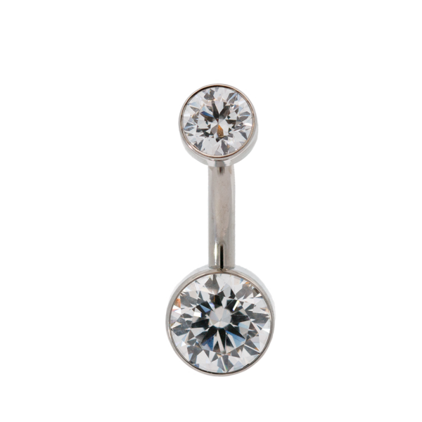 Titanium Double Bezel Set Gem Curve